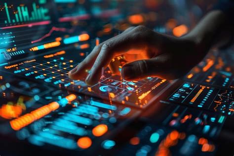 Premium Photo Close Up Of Hands Analyzing Digital Data On A Futuristic Interface
