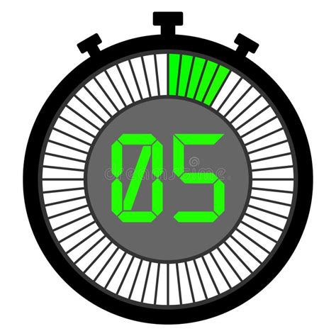 Electronic Stopwatch With A Gradient Dial Starting With Green 15 Seconds Stock Illustration