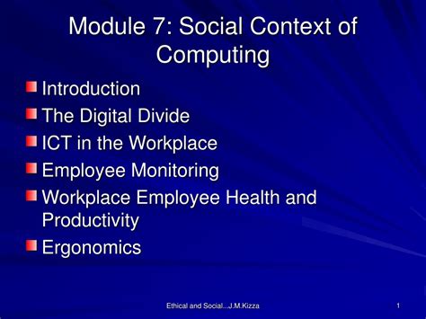 PPT Module 7 Social Context Of Computing PowerPoint Presentation Free Download ID 9333261