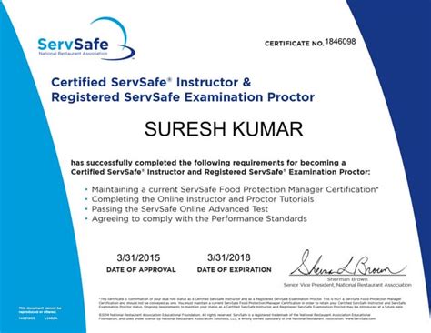 Certified Servsafe Intructor And Proctor Ppt