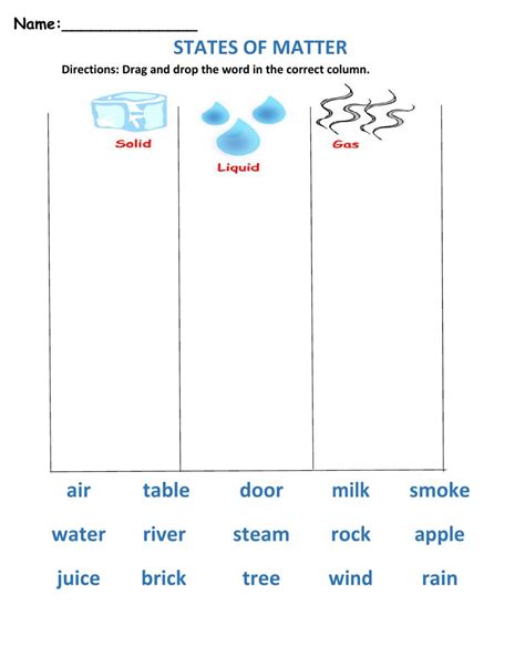 Grade 2 Science Worksheets Matter