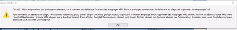 je ne peux pas partager un fichier excel