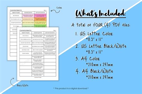 Challenge Negative Thinking Printable Worksheets Boost Self Esteem Cognitive Distortion