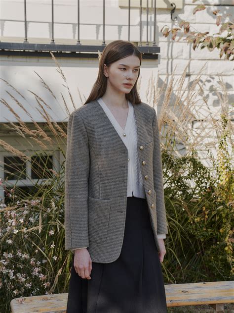 프롬데이모먼트 카라리스 울 하프 코트 자켓khaki 위시버킷