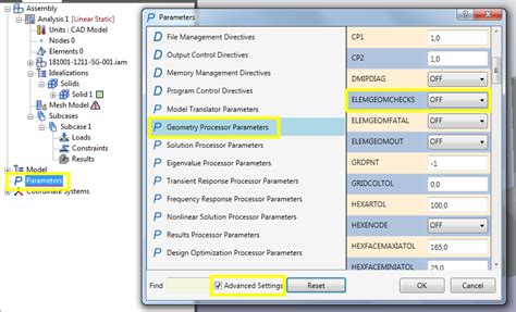 solved nastran incad 2018 parameters not updating properly since