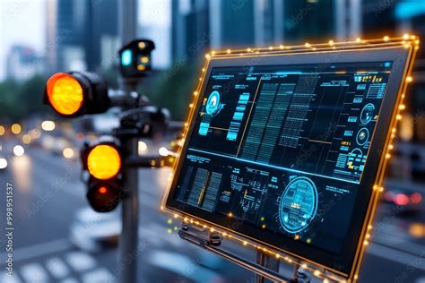 Traffic Control System Managing Real Time Traffic Flow With A Dashboard Showing Cameras And