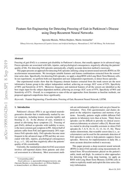 Feature Set Engineering For Detecting Freezing Of Gait In Parkinsons