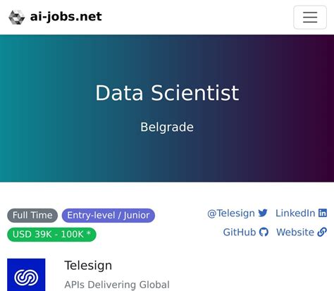 Hiring Data Scientist In Belgrade Raimljobs