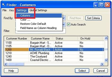 Adding Search Fields In Finder Of Sage 300 Erp