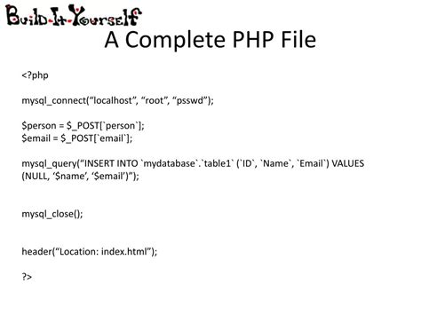 PPT HTML PHP And MySQL Putting It All Together PowerPoint Presentation ID 4589999