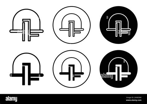 Light Emitting Diode Icon Vector Symbol Or Sign Set Collection In Black