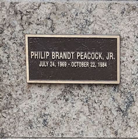 Philip Brandt Peacock Jr 1969 1984 Find A Grave Memorial