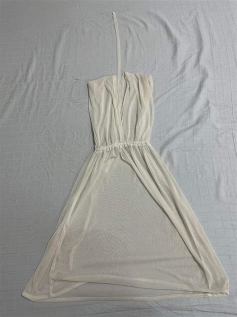 Swimsuit Cover White See Through Women S Fashion Swimwear Bikinis Swimsuits On Carousell