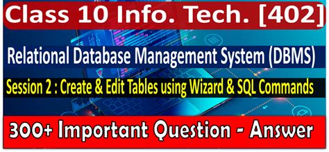 Class 10 Info Tech Unit 3 Rdbms Session 5 Create Forms And Reports Using Wizard 50 Question