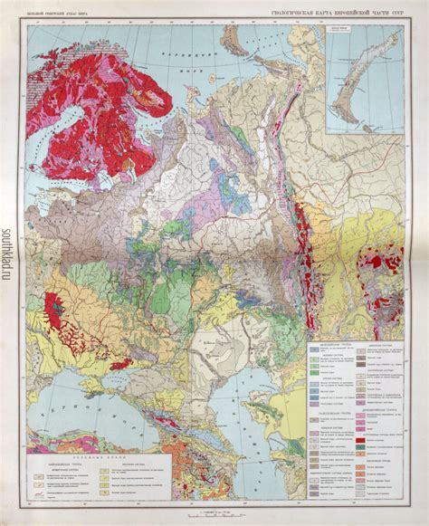 Геологическая карта Европейской части СССР Геологический портал Geokniga