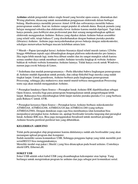 Arduino Adalah Pengendali Mikro Single Pdf