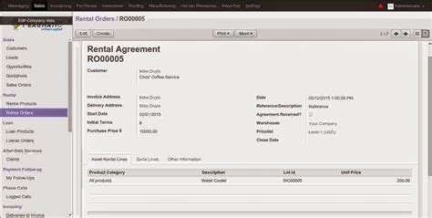 odoo openerp rental management pragmatic techsoft
