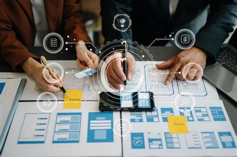 Premium Photo Close Up View Of Ui Developer Team Brainstorming On
