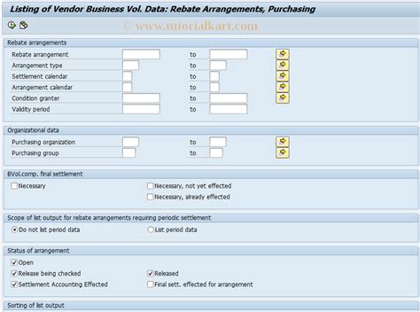 MEB6 SAP Tcode Busn Vol Data Vendor Rebate Arrs
