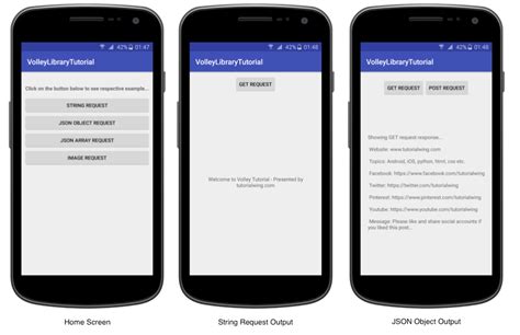 Android Volley Library Tutorial With Example Tutorialwing