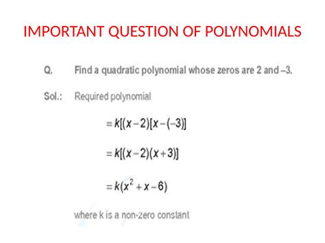 Polynomials Of Class 10 Maths Chapter Polynomials This Is Prepared By Abhishek Dixit Ppt