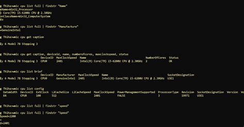 Cpu ရဲ့အချက်အလက်တွေကို Cmd ကနေစစ်ဆေးနည်း