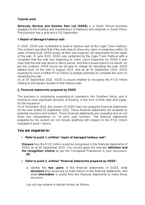Tutorial Work Conceptual Framework Tutorial Work Seriously Serious And Sombre Sam Ltd Ssss