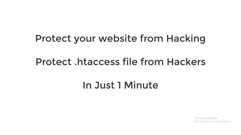Protect Htaccess File From Hackers Godaddy Hostgator Aws Hostinger Youtube