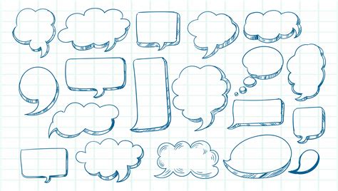 Hand Drawn Sketch Speech Bubble Set 1311279 Vector Art At Vecteezy