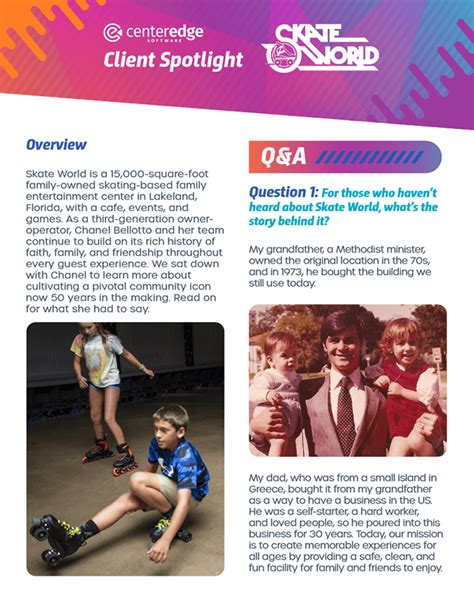 Skate World Spotlight Centeredge Software