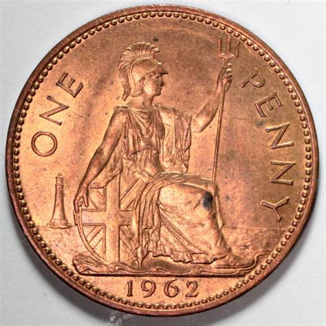 1962 Elizabeth Ii One Penny Good Unc P112