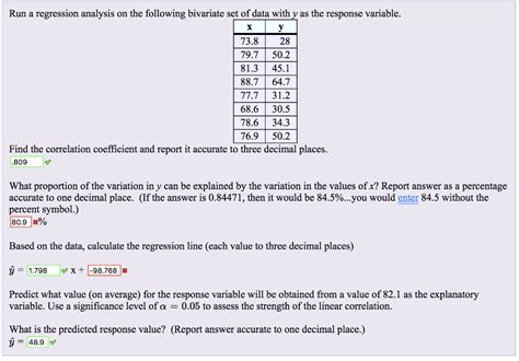 Solved Run A Regression Analysis On The Following Bivariate