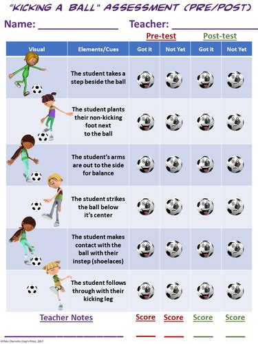 Pe Assessment Series Kicking A Ball 4 Versions Teaching Resources
