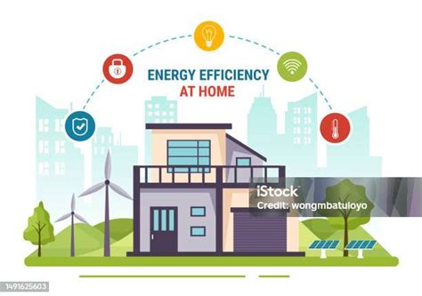 가정에서 에너지 효율적 평면 만화 손으로 그린 템플릿에 중앙 집중식 제어가 있는 스마트 하우스 기술 시스템의 벡터 그림 0명에 대한 스톡 벡터 아트 및 기타 이미지 Istock