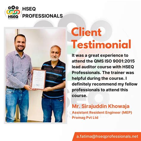 Afaque Ahmed Khan On Linkedin Quality Compliance Leadauditorcourse Iso9001