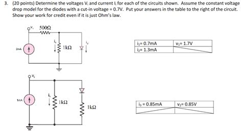 Solved Determine The Voltages Vi And Current Ii For Each Chegg Com
