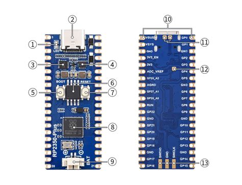 Waveshare Rp2350 Plus 16mb Development Board Raspberry Pi Rp2350a