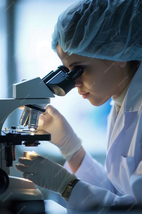Premium Photo Female Medical Professional Analyzing Microscope Premium Photo Female Medical Professional Analyzing Microscope