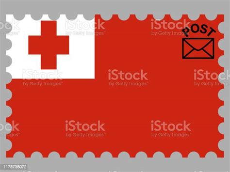 통가 국기 내부 우표 배경에 격리됩니다 원래 색상과 비율 창의적 벡터 일러스트레이션 국가 집합 엽서 로고 문자 국가 관광명소에 대한 스톡 벡터 아트 및 기타 이미지 Istock