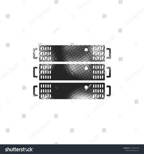 Server Rack Icon Halftone Style Black Stock Vector Royalty Free 1108467596 Shutterstock