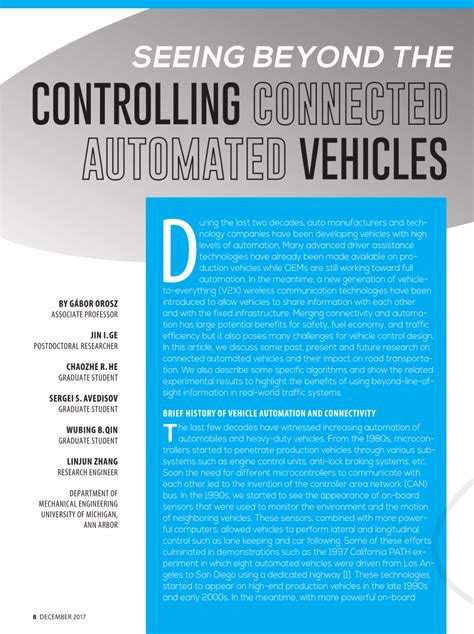 Pdf Seeing Beyond The Controlling Connected Automated Vehicles