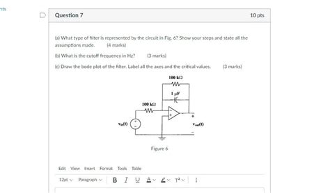 Solved Nts Question Pts A What Type Of Filter Is Chegg Com