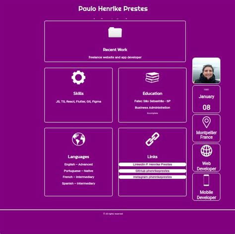 Paulo Henrike Prestes On Linkedin Cv Html Reactjs Css Developer
