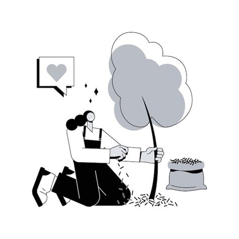 멀칭 식물 추상 개념 벡터 일러스트 레이 션 프리미엄 벡터