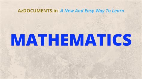 Mathematics For All Branches