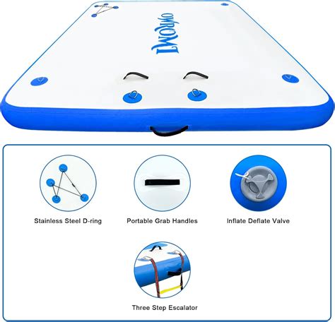 Inflatable Floating Dock Air Platform 6810ft Air Dock Platform Floating Island Raft Enlarged