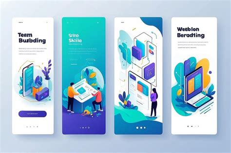 Web Site Onboarding Screens Vector Illustration Premium Ai Generated Image