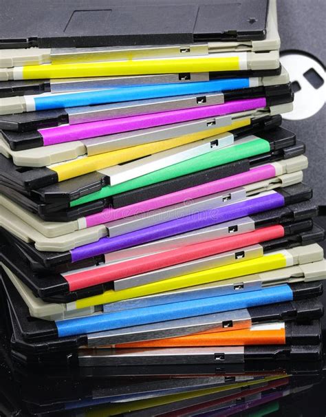 floppy disks used to save computer data in the 90s stock image image