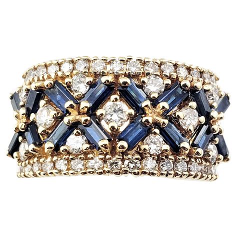 14 Karat Yellow Gold Sapphire And Diamond Ring For Sale At 1stdibs