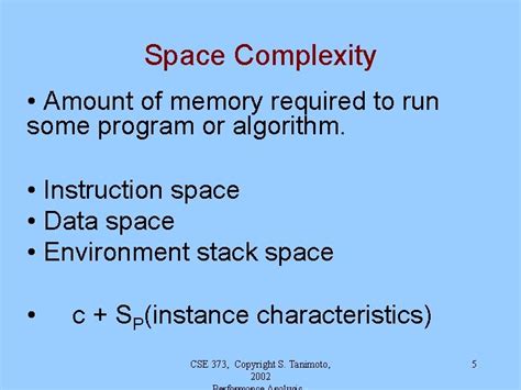 Performance Analysis Space Complexity Instance Characteristics Time Complexity